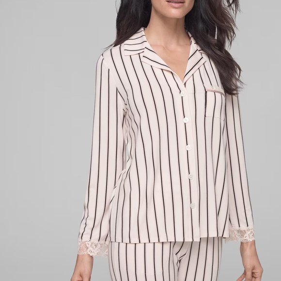 Soma | Intimates & Sleepwear | Soma Signature Lace Long Sleeve Notch ...